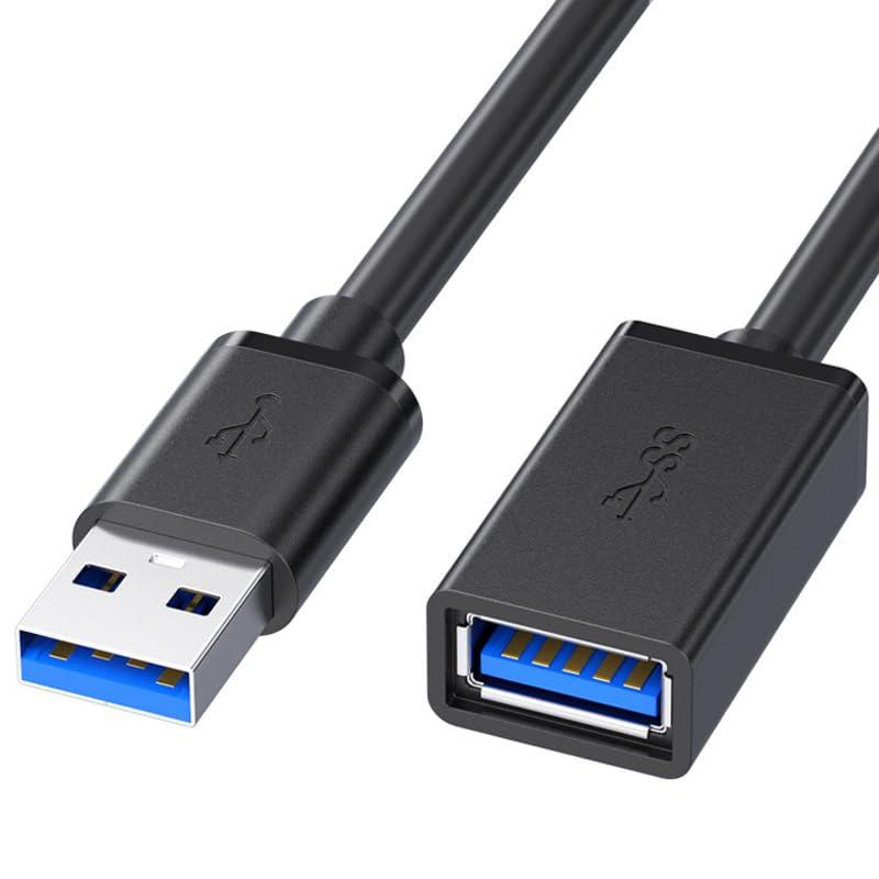 USB Type-A延長ケーブル USB3.0 5Gbps 高速データ転送 Aオス - タイプAメス USB延長 柔らかい PVCン ノートパソコン、 スキャナー 、プリンター 、ドライブ カメラ ゲームコントローラ ハブ マウス キ【パッ...