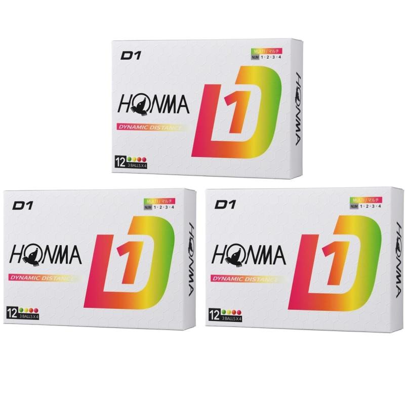 本間ゴルフ HONMA ボール D1 ボール 3ダースセット 3ダース(36個入り) マルチ「もっと遠くへとばしたい」手頃な価格で一般ユーザーが求める飛びを追求したモデル。