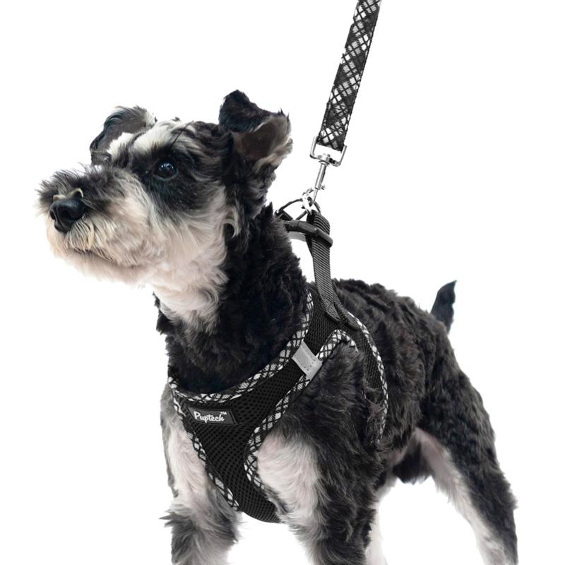 PUPTECK 犬 ハーネス リード セット 抜けない 胴輪 調整可能 軽量 メッシュ 通気性 ソフト 快適 着脱簡単 反射材付き 引っ張り防止 喉に優しい 耐久性 散歩 アウトドア 安全 老犬介護 しつけ お【サイズ】：「XSサイズ：首周...