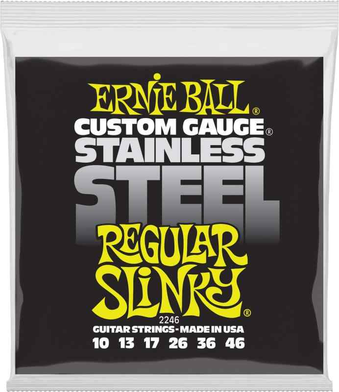【正規品】 ERNIE BALL 2246 エレキギター弦 (10-46) STAINLESS REGULAR SLINKY ステンレス・レギュラー・スリンキーゲージ:.010,.013,.017,.026,.036,.046ワウンド弦に、...