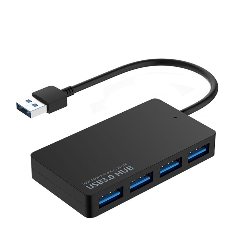 TRkin USBハブUSB 3.0スリム設計15 cm 4ポート5 Gbps超高速MacBook/iMac/Surface Proなどのノートパソコンリモートオフィス（ブラック）【USB 3.0ハブ】高速伝送をサポートし、1つのUSBポー...