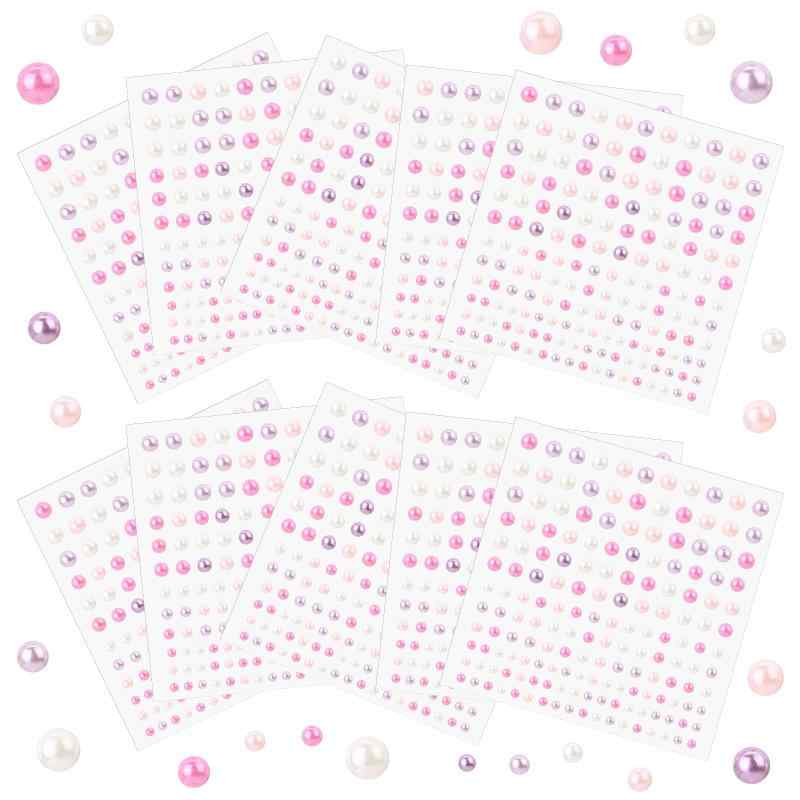 NALER パールステッカー シール デコシール 貼り付け可能 1650pcs DIY用品 ピアス フェイスシール キラキラ カラフル チャーミング 3/4/5/6mm 10枚セット 手芸用品 携帯電話装飾 アクセサリー【多用途クラフト】1...