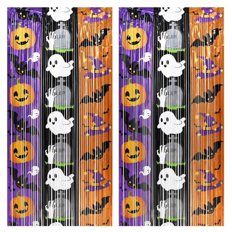 ハロウィン 飾り 装飾 パーティー カーテン ハロウィン デコレーション パーティー ストーリマ室内の壁面装飾はもちろん、窓やドアの飾り、フォトブースの背景としても活用可能。SNS映えするハロウィン写真が撮れます