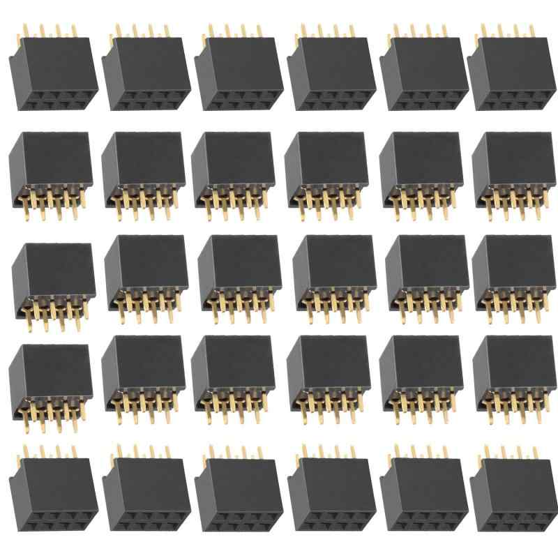 Sopepoyie 2.54mm メスピンヘッダー 2x4ピン 2列メスPCBヘッダーコネクタ メスDIPストレートピンヘッダーソケット 35個製品名:(2x4ピン)8ピンヘッダーソケット列数:2列;ピッチ:2.54mm/0.1インチ、絶縁...