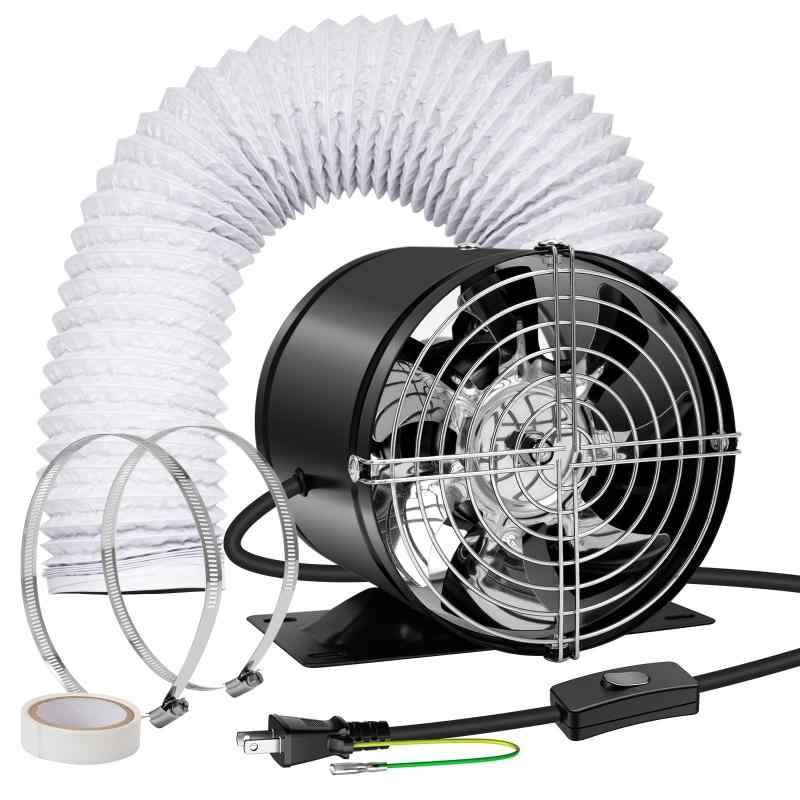 BreeRainz 換気扇 金属製 ダクト用 家庭用工業 倉庫/トイレ/キッチン換気排気用換気扇