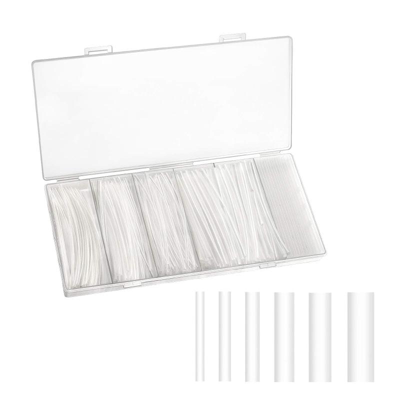 Cluoling 熱収縮チューブ透明タイプ 200本入り 直径φ1.5mm～φ10mm 収縮チューブ 熱収縮 チューブ 熱収縮チューブ 透明 絶縁チューブ ヒシチューブ 熱圧縮チューブ セット 防水絶縁チューブ 収縮【サイズ】直径Φ1.5m...