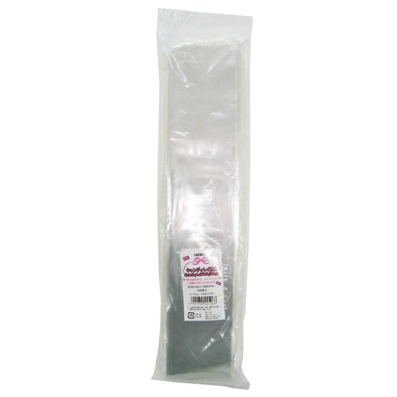 ヘイコー ギフトバッグ キャンディレイ用 袋 6.5x100cm 100枚入 006721595中に飴や小さいお菓子を入れ、キャンディレイ（首飾り）を作れます。底がある袋なので手軽にきれいに作れます。【サイズ】 6.5×100cm　厚み：0...