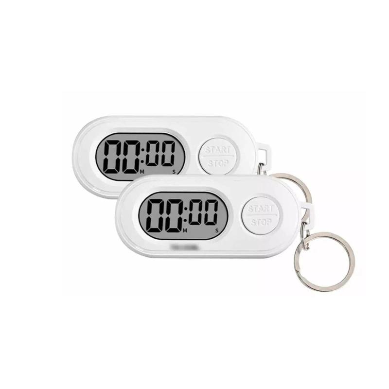 [フリランス-ショプ] ストップウォッチ 【2個セット】 キーホルダー付き スポーツタイマー 小型 勉強タイマー キッチンタイマー LCDディスプレ 携帯に便利 スポーツ 学習 料理 教師 アスリー【小型】ホワイトの小型ボディと付属キーホル...