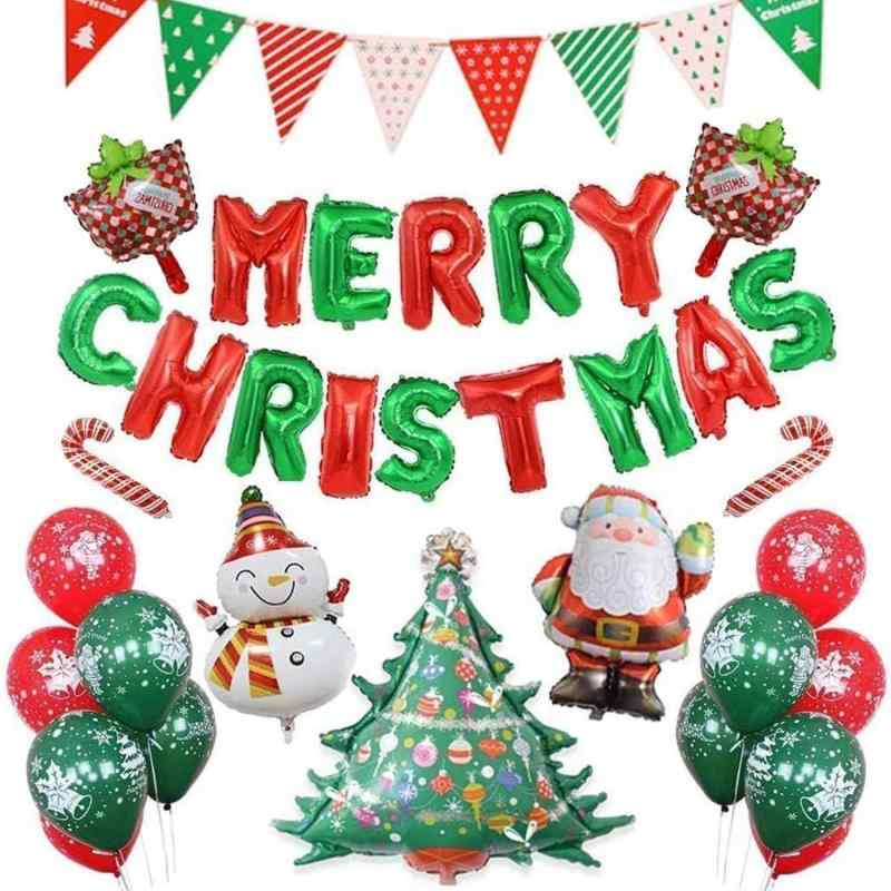 クリスマス 風船セット 豪華デコレーション 雪だるま サンタクロース 赤緑バルーン ガーランド 誕生日 幼稚園 学園祭 店舗 装飾 おしゃれ かわいい パーティーグッズ イベント 飾り付け【高品質なラテックス素材】風船は厳選された天然ラテッ...