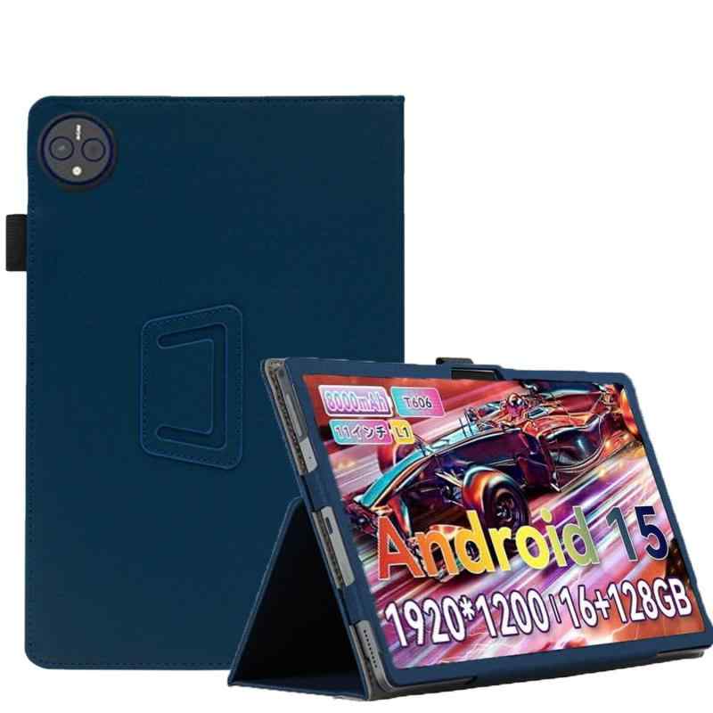 For Alphawolf LPad3 タブレット 11インチ ケース 角度調整 スタンド機能 高級PU レザー 全面保護 調節可能 擦り傷防止 磁気吸着 薄型軽量 良い手触り Alphawolf LPad3 ケース (ネイビーブルー)【対...