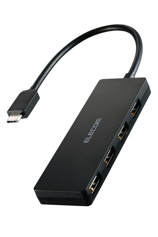 エレコム USBハブ USB2.0 USB-C接続 4ポート バスパワー 15cm ケーブル ブラック U2HC-H040BKUSB-Aポートを増やしてデスクまわりをすっきり。4つのUSB-Aポートを搭載した、USB Type-C(TM)接...