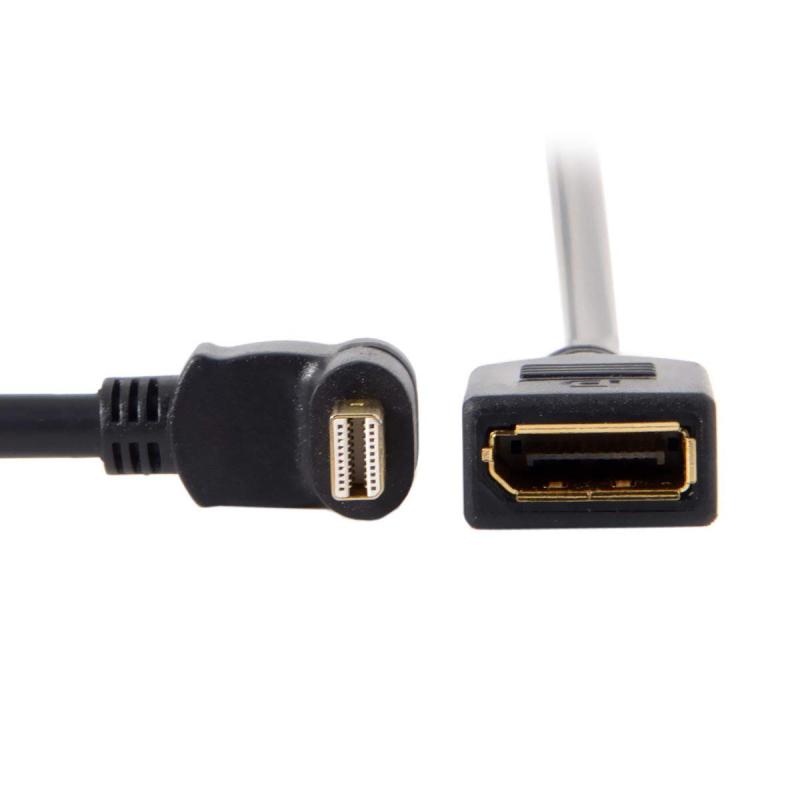Cablecc Mini DP DisplayPort 90度 - DisplayPortメスケーブル ディスプレイモニター用 (アップアングル)