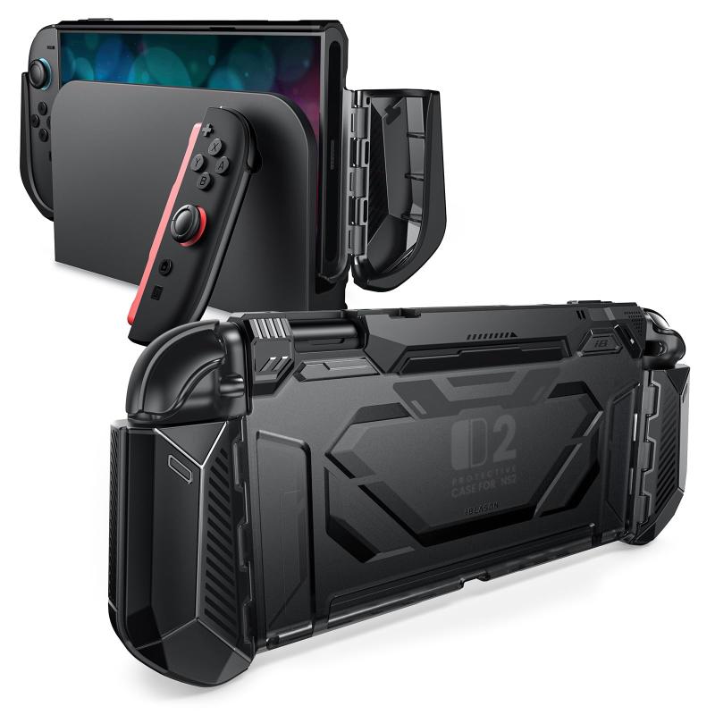 i-Blason Nintendo Switch 2 用 ドッキング対応 保護ケース [エルゴノミクスグリップ] [米軍規格保護] クイックリリースJoy-Conホルダー 取り外し可能 衝撃吸收 ブラック MatrixLite【Ninten...