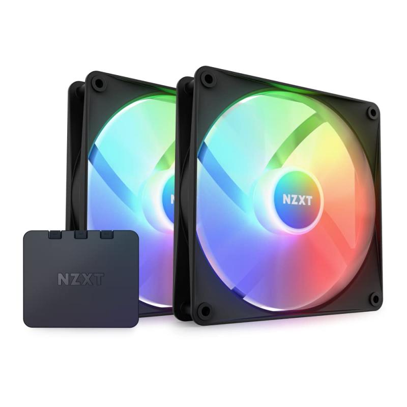 NZXT F140 RGB CORE TWIN PACK &amp; RGB Lighting Controller [Black] PCケースファン RF-C14DF-B1 FN1925FN1925 日本正規製品 2年半透明のファンブレー...