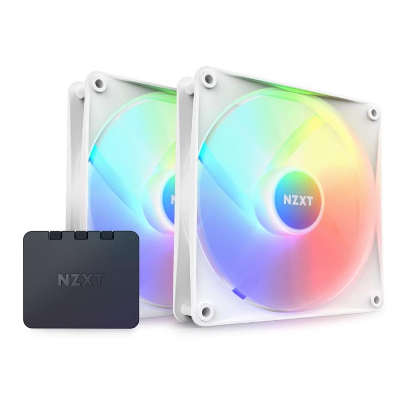 NZXT F140 RGB CORE TWIN PACK &amp; RGB Lighting Controller [White] PCケースファン RF-C14DF-W1 FN1926FN1926 日本正規製品 2年半透明のファンブレー...