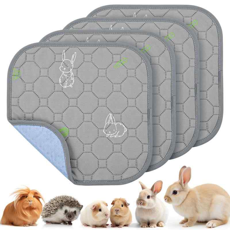 LOOBANI ペットシーツ 洗えるおしっこマット 4枚セット モルモット ハムスター うさぎ 小動物用ペットマット 小型犬 猫用 超吸収 漏れ防止 滑り止め 速乾性 洗濯機で丸洗い 繰り返し使える う🐾【超吸収＆TPU防水...