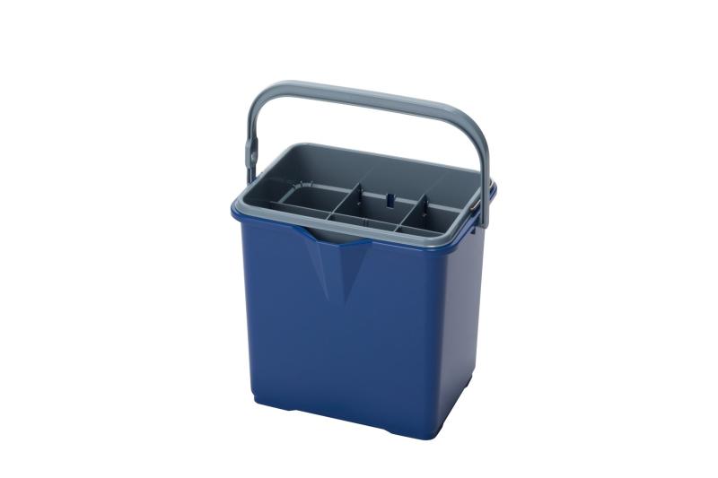 テラモト(TERAMOTO) 仕切付きバケツII ブルー 青 14L 大型 四角 洗車目盛り付