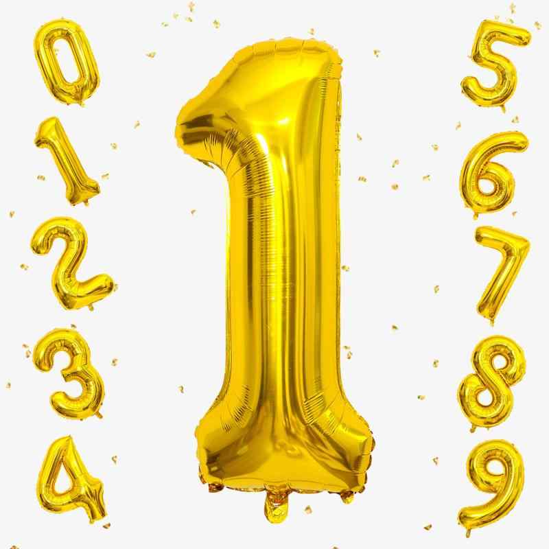 GOPATY数字バルーン 大きい 40インチ 約100cm ナンバーアルミ風船 誕生日飾り付け 記念日 バースデーパーティー お祝い 成人式 卒業 入学 (1, ゴールド)大きい40インチサイズ：この数字バルーンは、直径が約40イン/100...
