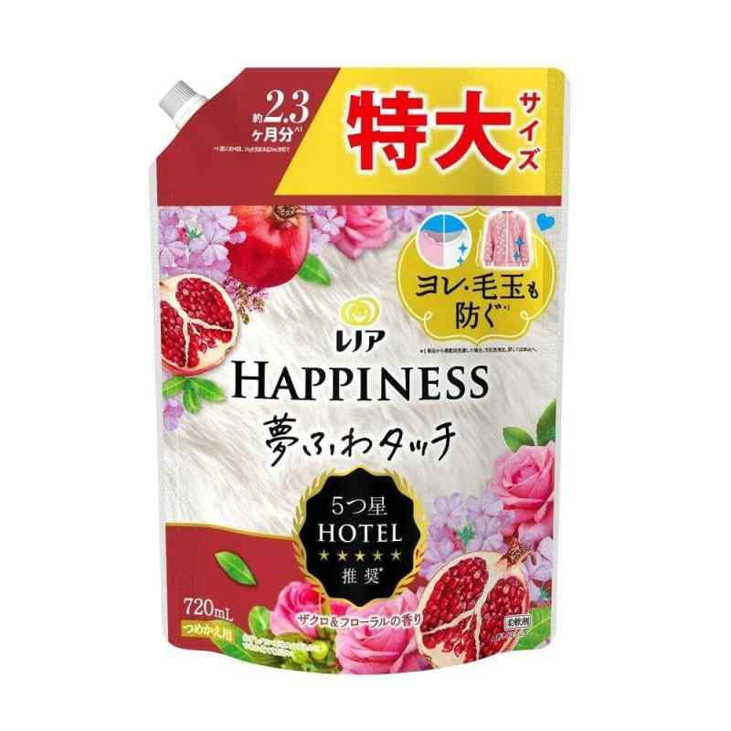 P&amp;G レノア ハピネス 夢ふわタッチ 柔軟剤 ザクロ＆フローラル 詰め替え 特大 720mL常温