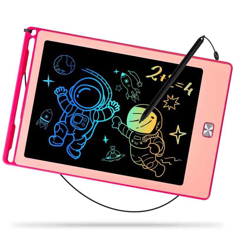 POPERFUN 電子メモパッド 高輝度 電池交換可能 お絵描きボード ロック機能付き ワンタッチ消去 おもちゃ ブギーボード 知育玩具 女の子 男の子 大人 プレゼント 子供 1 2 3 4 5 6歳【ワンタッチクリア＆ロック機能】描く→...