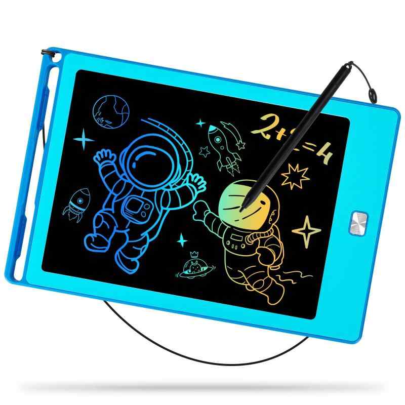 POPERFUN 電子メモパッド 高輝度 電池交換可能 お絵描きボード ロック機能付き ワンタッチ消去 おもちゃ ブギーボード 知育玩具 女の子 男の子 大人 プレゼント 子供 1 2 3 4 5 6歳【ワンタッチクリア＆ロック機能】描く→...