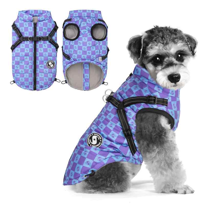 showyond犬 服 冬 一体型綿入れを牽引する 犬 ベスト 綿服コート 小型犬 中型犬 服 お散歩 軽量 着脱簡単 秋 冬 防寒 防水ジャケット 暖かい ペット服暖かく着やすい：プレミアムシェイカーフリース裏地で冬の暖かさを最適化。耐久...