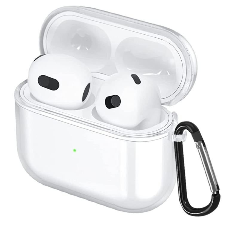 TOORQR For AirPods 第3世代 ケース カバー AirPods 3 シリコン素材 ケース 保護カバー 防水 防塵 落下防止 キズ防止 全面保護 軽量 カラビナ付き