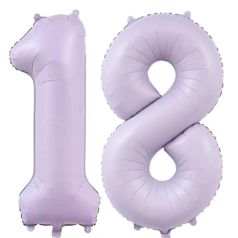 PomeloCoto 18数字 バルーン紫 小きい誕生日 飾り付け18歳, 100cm紫風船 数字18スウジ バルーン オオキイ 記念日/カーニバル/卒業式/プロポーズ/写真撮影用小道具カラフルな数字風船で、あなたのパーティーを彩りましょう...