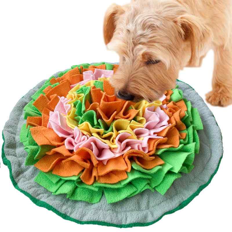 SCHITEC 犬おもちゃ 訓練毛布 ノーズワークマット エサ入れ【多色・円形・直径は45cm・大型】 嗅覚訓練マット ノーズワーク 頑丈 分離不安 知育玩具 食いちぎる対策 運動不足・ストレス解消 【嗅覚・注意力を訓練】このトレーニング毛...
