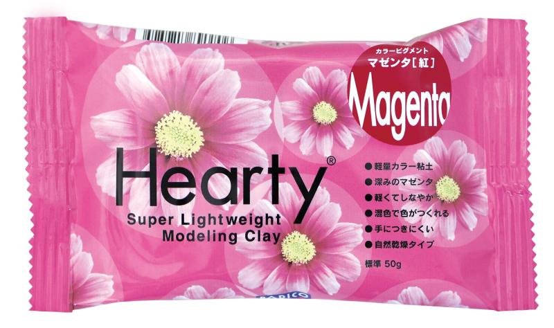 パジコ 軽量粘土 ハーティクレイ マゼンタ 50g 301252 日本製リニューアル 新しくなったハーティクレイ本体サイズ：W145mm×H85mm×D20mm/容量：50g成分：微小中空球樹脂、繊維、無機粉、合成糊材、保存材、防カビ剤、顔...