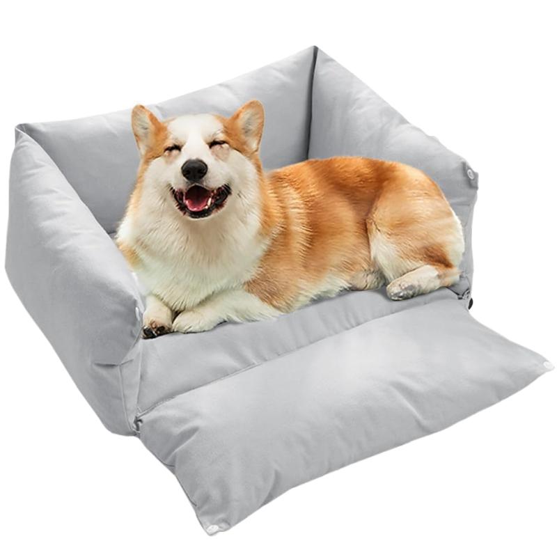 Bidasonペット ベッド クッション 猫 ソファー 犬 2way使える 顎のせ ふわふわ 柔らか 可愛い 取り外し可能 コットン 通気 滑り止め 寝床 洗える 小型犬 猫ハウス ペット用品 通年1.一年中に使えるペットベッドです。コット...
