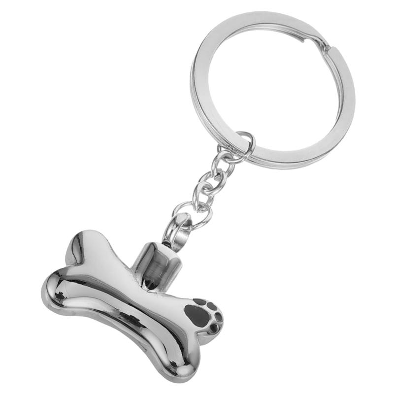 VORCOOL 犬の骨のキーホルダー 犬の骨キーホルダー 遺灰の記念品 骨壷ネックレスキーホルダー アッシュキーホルダー 小さなペットの骨壷 ミニアッシュキーチェーン 記念ジュエリー 猫の灰【火葬キーホルダー】耐久性のあるチタン鋼素材により...
