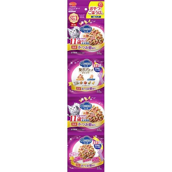 【セット販売】コンボ キャット 連パック 毛玉対応メニュー 11歳以上 かつお節添え 140g（35g×4連）×3コ