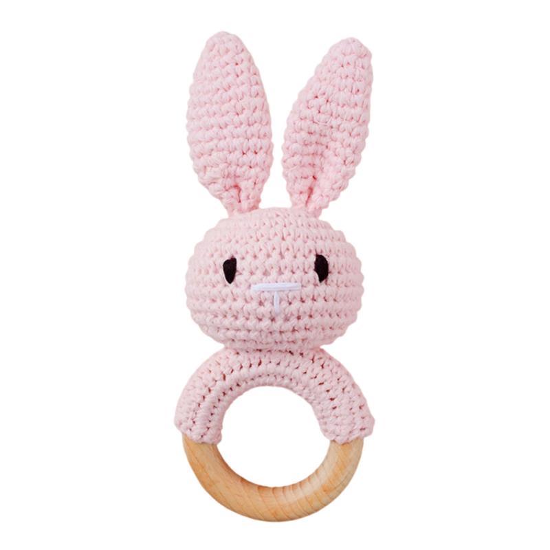 Shinse がらがら ラトル ぬいぐるみ ガラガラ カギ針編み おもちゃ ベル入れ 脳力開発 動物 木製 ブナの木 手指舐め防止 幼児 赤ちゃん 新生児祝い 出産祝い