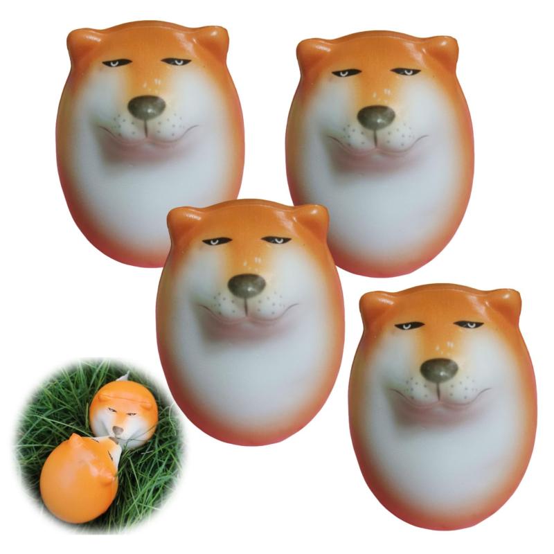 Tibemi しばこエッグ 柴犬 卵型おもちゃ 4個セット ストレス解消グッズ 可愛い 犬用エッグトイ ペット用 知育玩具 たまご型 癒しグッズ 面白い プレゼントや誕生日 景品【本物そっくりの柴犬デザイン】リアルな柴犬をモチーフにしたユニ...