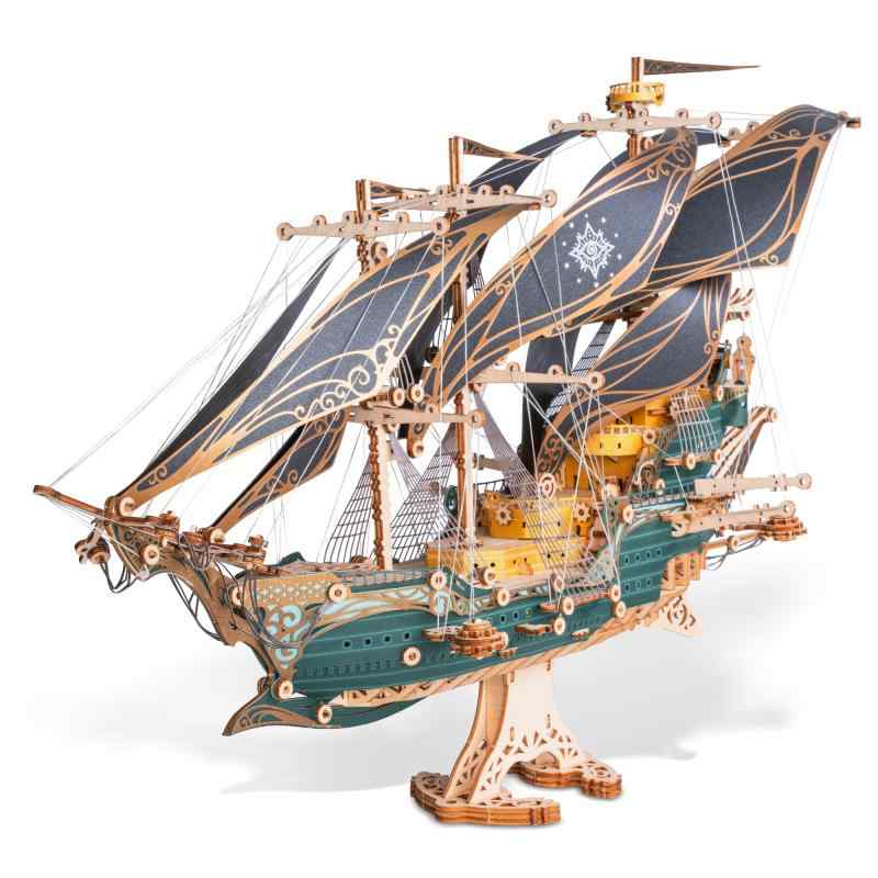 FUNPOLA 3Dパズル 木製パズル 海賊船パズル DIYクラフトキット プラモデル⚓【神秘と幻想のガレオンモデル】ヴィクトリア朝の典雅と独創的なスチームパンクが融合した海賊船で、冒険の世界へ旅立ちましょう。この魅力的な3D木製パズルは、...