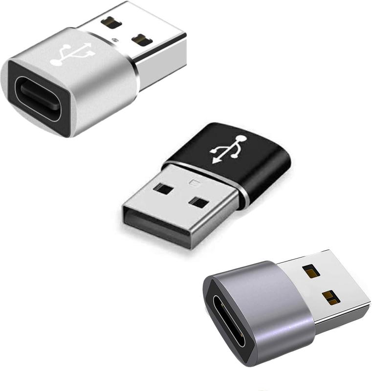HUIKKJP USB CメスからUSBオス変換アダプター 高速充電 タイプC to A 変換コネクタ 3個セット 高速データ転送 MacBook iPad Pro iPhone 13/12/11 Pro Maxなどに対応1.高速データ通信...