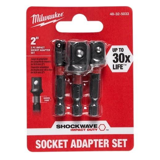 Milwaukee 48-32-5033 Power Drill Bit Extensions Shockwave Socket Adapter Set, 1/4"本製品は3個 1/4インチ六角アダプターセットです。簡単で使いやす...
