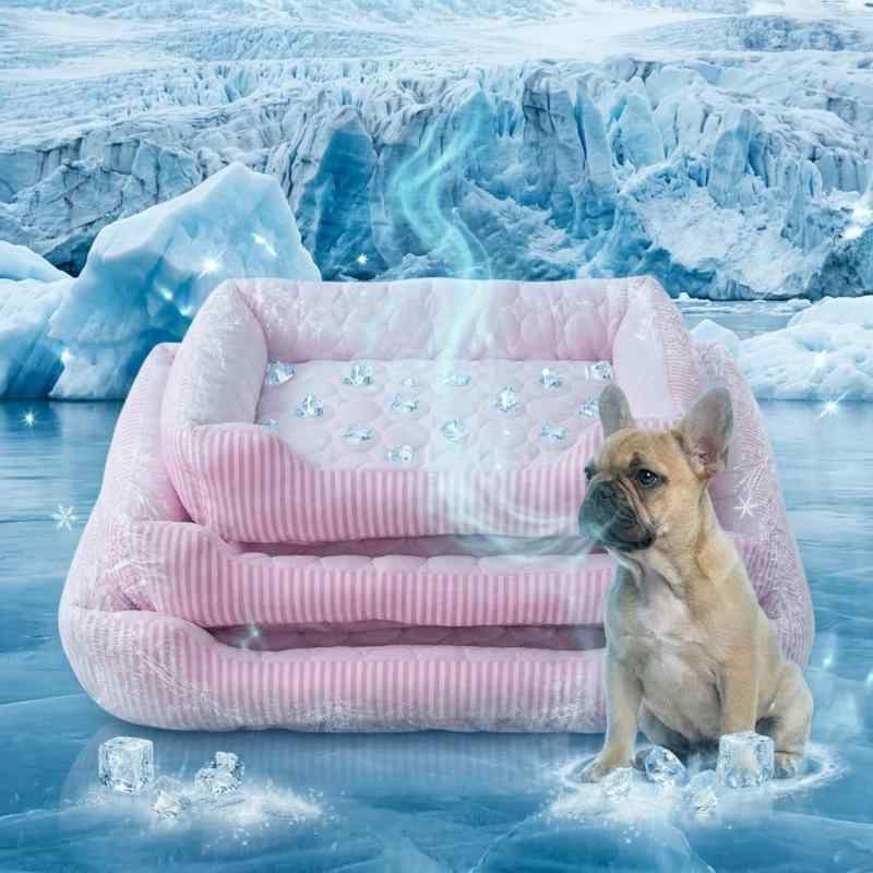 Mofech 猫 ベッド 犬 ベッド ひんやり ペット ソファー ひんやり 夏用 スクエア型 クールごろ寝マット 洗える 暑さ対策 アイスシルク生地 小中大型犬用 クッション ペット マット ベッド 犬猫【暑さ対策】犬猫兼用夏暑さ対策品とし...