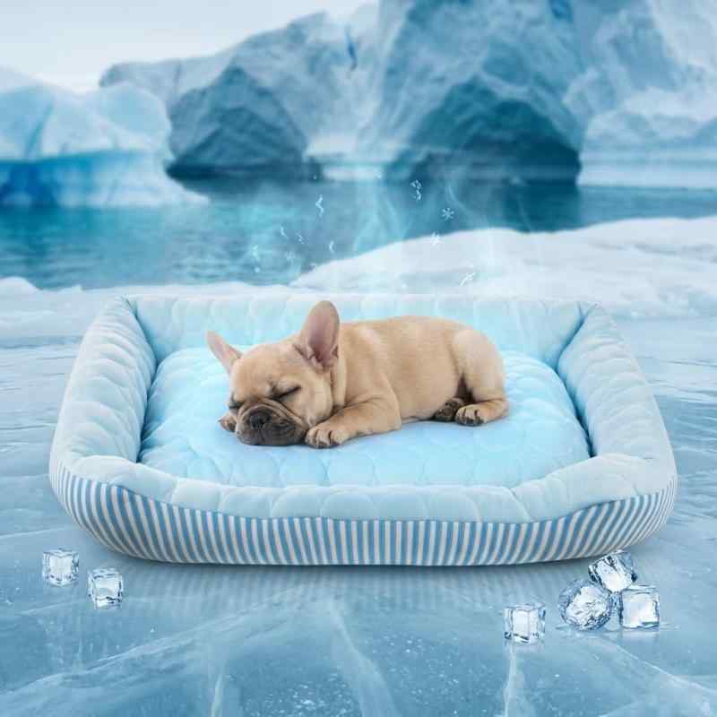Mofech 猫 ベッド 犬 ベッド ひんやり ペット ソファー ひんやり 夏用 スクエア型 クールごろ寝マット 洗える 暑さ対策 アイスシルク生地 小中大型犬用 クッション ペット マット ベッド 犬猫【暑さ対策】犬猫兼用夏暑さ対策品とし...