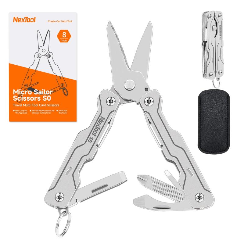 NexTool マルチツール ミニセーラー ハサミ S0、8-in-1 超軽量キーホルダー型 EDC マルチツール｜ワイヤーカッター・ピンセット付き｜キャンプ・登山・DIY・日常生活に最適｜男性女性へのギフEDC用8-IN-1コンパクトマル...