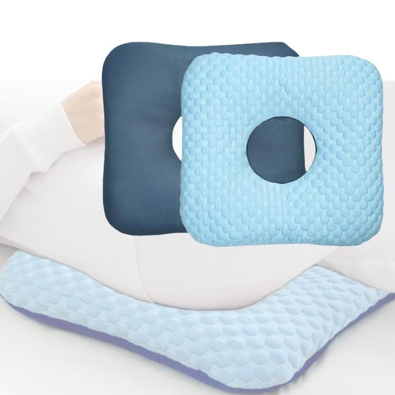 LAROTSUBA 介護用枕 床ずれ防止マット車椅子パッド 体圧分散マット 尾骨骨折圧迫緩和クッション 片面アイスシルク生地