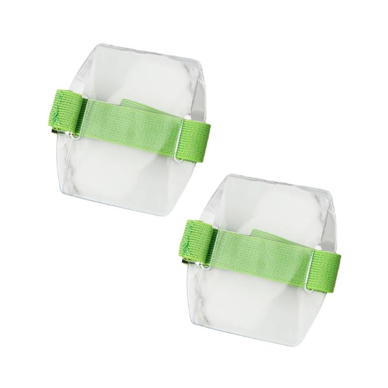 Mikankawa アームパスケース アームバンド 腕掛け IDカードホルダー 2個 透明 緩み調節可能 縦置き マジックテープ スキー リフト券入れ腕に巻いて装着するパスケース10*6cm以内のカードやチケットを縦置きで収納可能マジックテ...