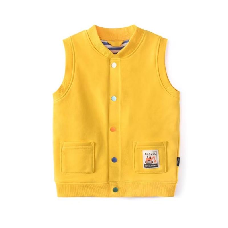 [FEIFEISISTER] ベスト 子供服 女の子 男の子 キッズ 春秋冬 綿 ニット 前開き 無地 暖かい 保温 防寒 柔らかい かわいい ガールズ ボーイズ 通学 通園 90 100 110 120 130 140cm【サイズ】90/...