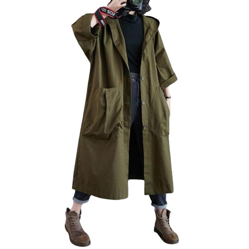 [Z8two] レディースレンチコート ロングコートジャケット 女性アウター モッズコート 無地 ロングパーカー ジャケット ゆったり 長袖 薄手 体型カバー 着痩せ お洒落 旅行 通勤 お出かけ 春秋【快適な着心地を叶える高品質素材】この...