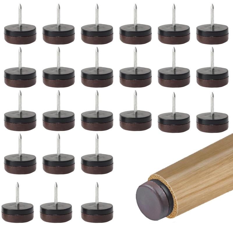 TokTech 家具スライダー 24枚セット 17mm/18mm 円形 家具すべーる ネイル付き 椅子脚キャップ 滑るタイプ キズ防止 防振 防音 傷防止 楽々移動 床保護パッド 椅子 ソファー テーブル 対応 [並行輸【製品仕様】製品名：...