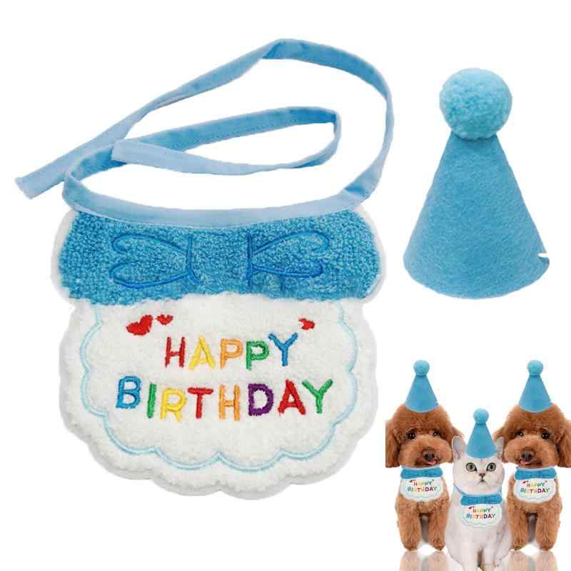 FineGood ペット 誕生日帽子 唾液タオル 猫 誕生日 2個セット 可愛い 飾り付け バースデー 誕生日グッズ 蝶ネクタイ スタイ 猫 タオル かわいい唾液タオル バースデーハット お散歩 おしゃれ 【調整可能な寸法設計】：私たちのペ...