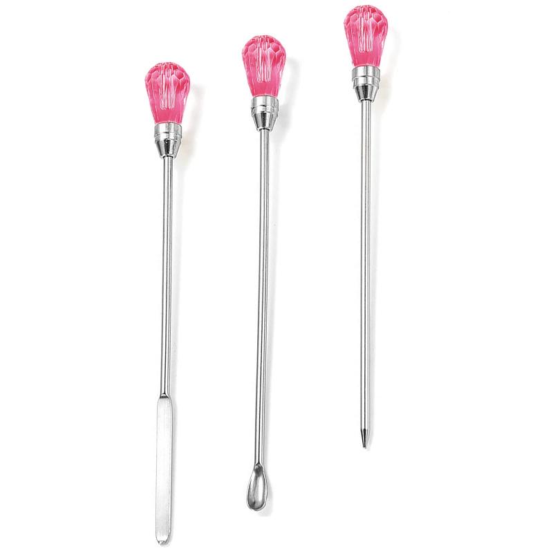 サムコス UVレジン 基本道具 3個セット 調色スティック ピンセット 混ぜ棒 レジン 工具 DIY 手芸 ハンドメイド道具 (濃いピンク)【材質】ステンレス。【セット内容】製品には、突き刺し針、スプーン、シャベルの3つのアイテムが含まれて...