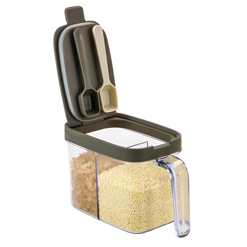 PAVIKE調味料入れ【600ML】塩 砂糖入れ 調味料ボトル 密閉容器 大容量、スプーン付き、防湿、防水、調味料収納、キッチン収納、スパイス、塩、コショウ収納に最適【素材】調味料入れは高品質の素材で作られています。透明な素材なので、調味料...