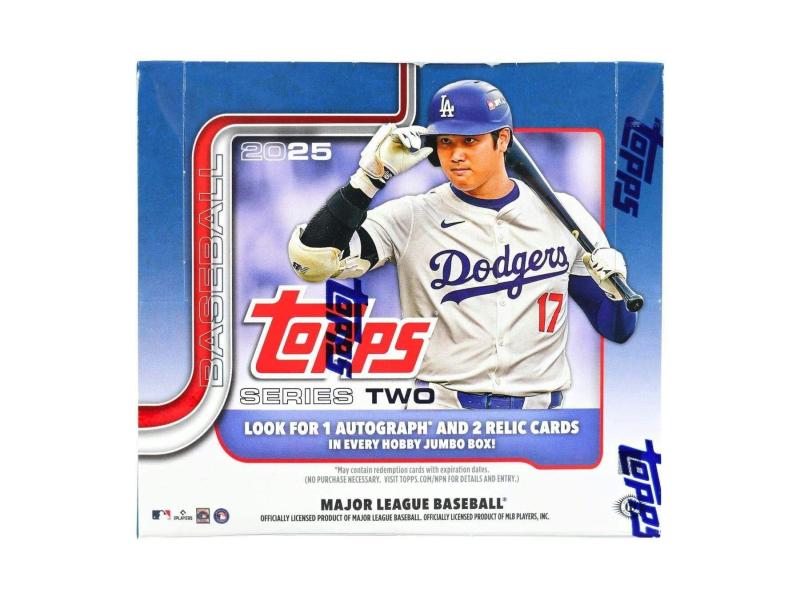 MLB 2025 TOPPS SERIES 2 BASEBALL JUMBO BOX1BOX：10パック入りボックス開封ヒット：オート: 1枚・レリック: 2枚・シルバーパック: 2パック